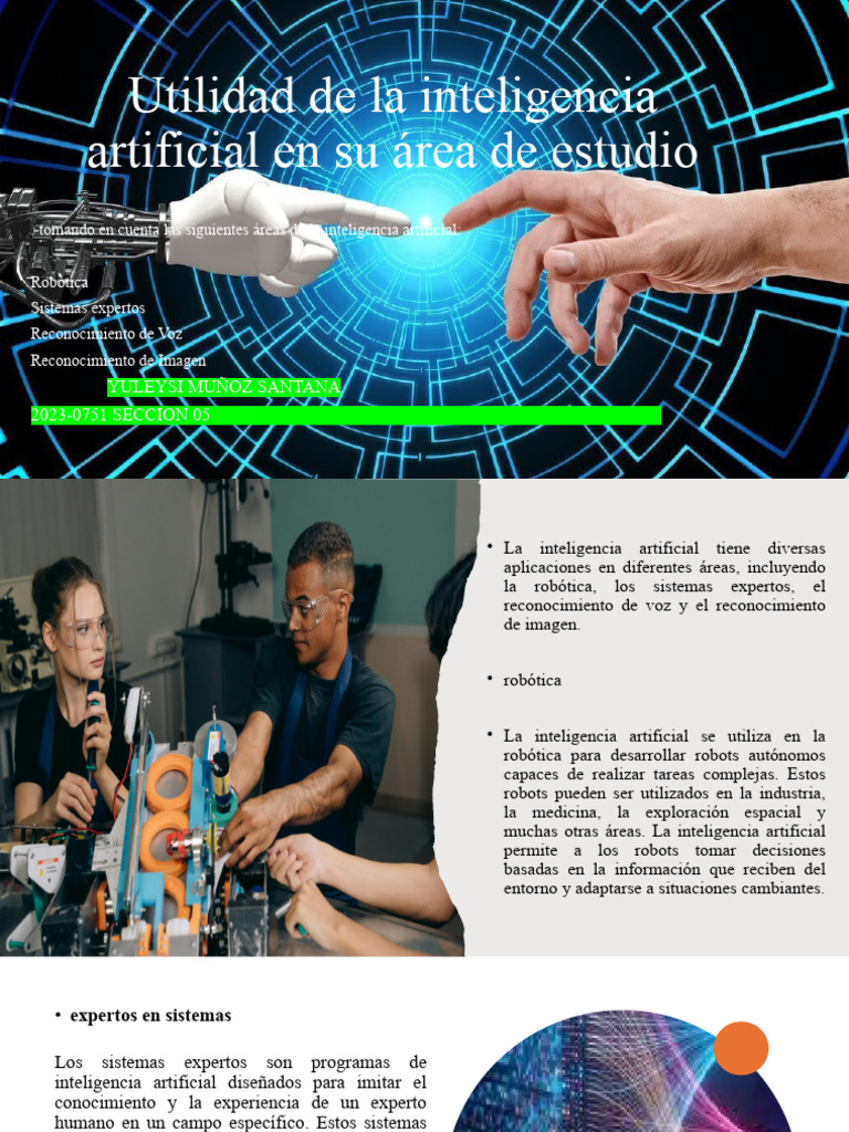 As Inteligencia Artificial en Su Área de Estudio 2023-0751 | PDF | Inteligencia artificial ...