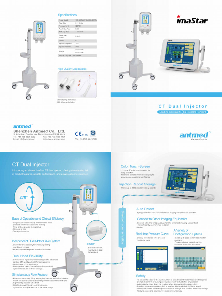 Antmed Dual Head CT Injector Specs | PDF