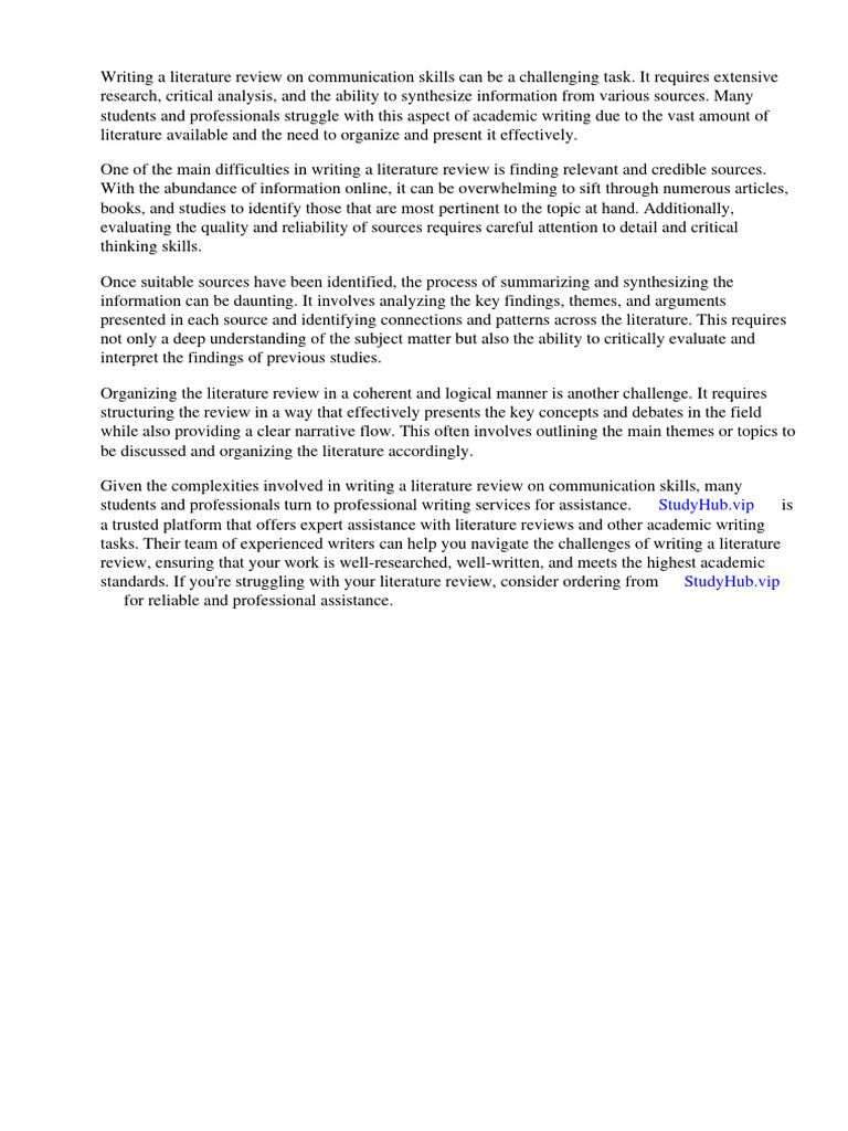 Review of Literature On Communication Skills | Download Free PDF | Communication | Essays