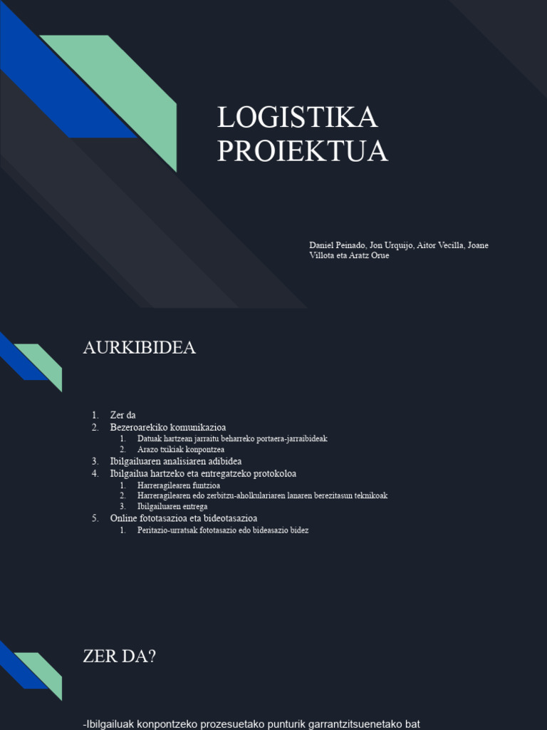 Logistika Proiektua | PDF