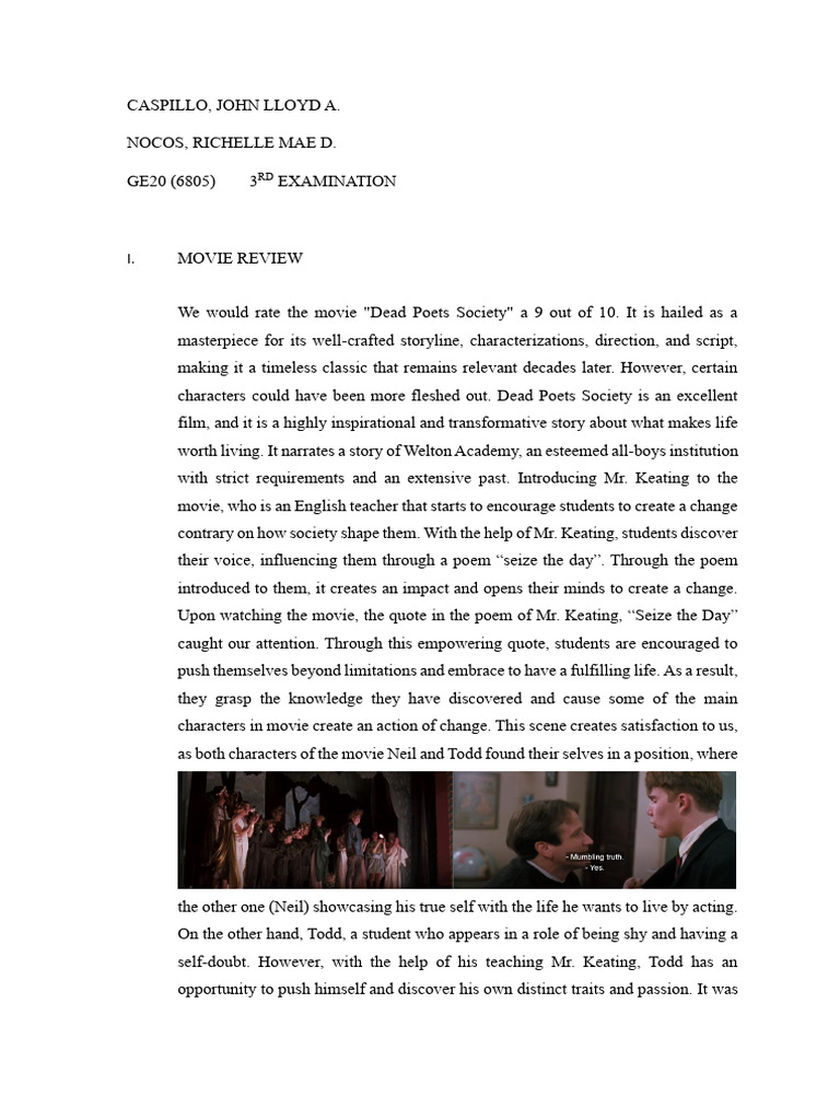 DEAD-POETS-SOCIETY | PDF | Social Psychology | Behavioural Sciences