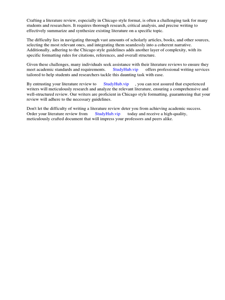 Literature Review Chicago Style Sample PDF Eating Disorder