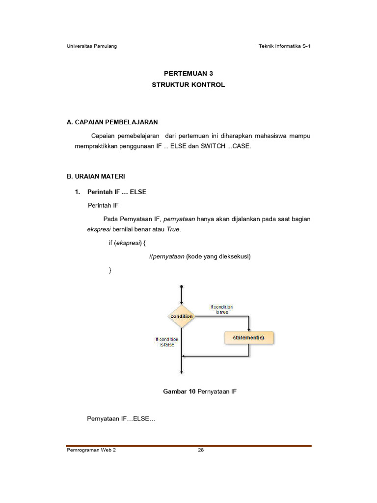 Tpl0373 - Pertemuan Ke-3 - Struktur Kontrol | PDF