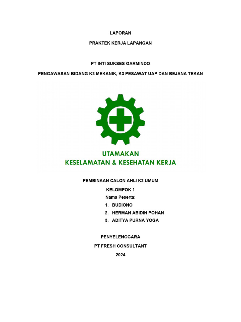 Laporan PKL K3 | PDF