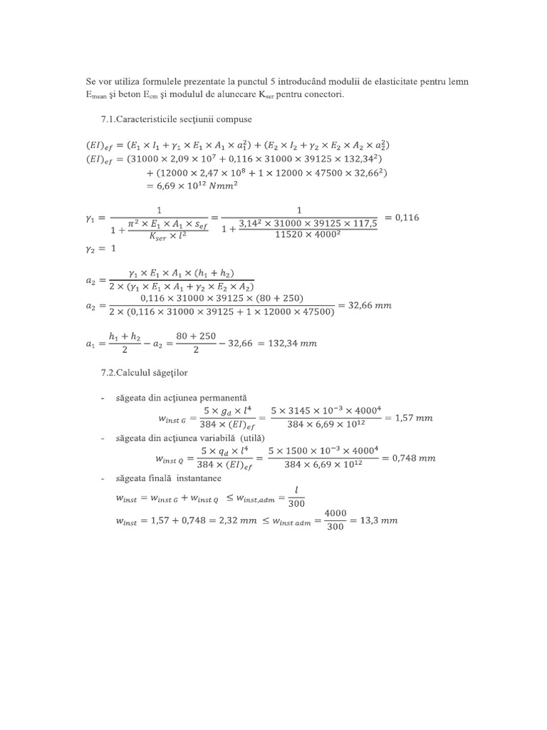 Exemplu Calcul Planseu Lemn 9 | PDF