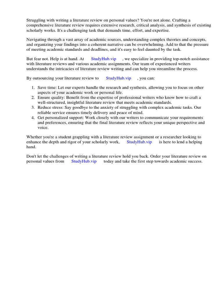 Literature Review On Personal Values | PDF | Integrity | Information