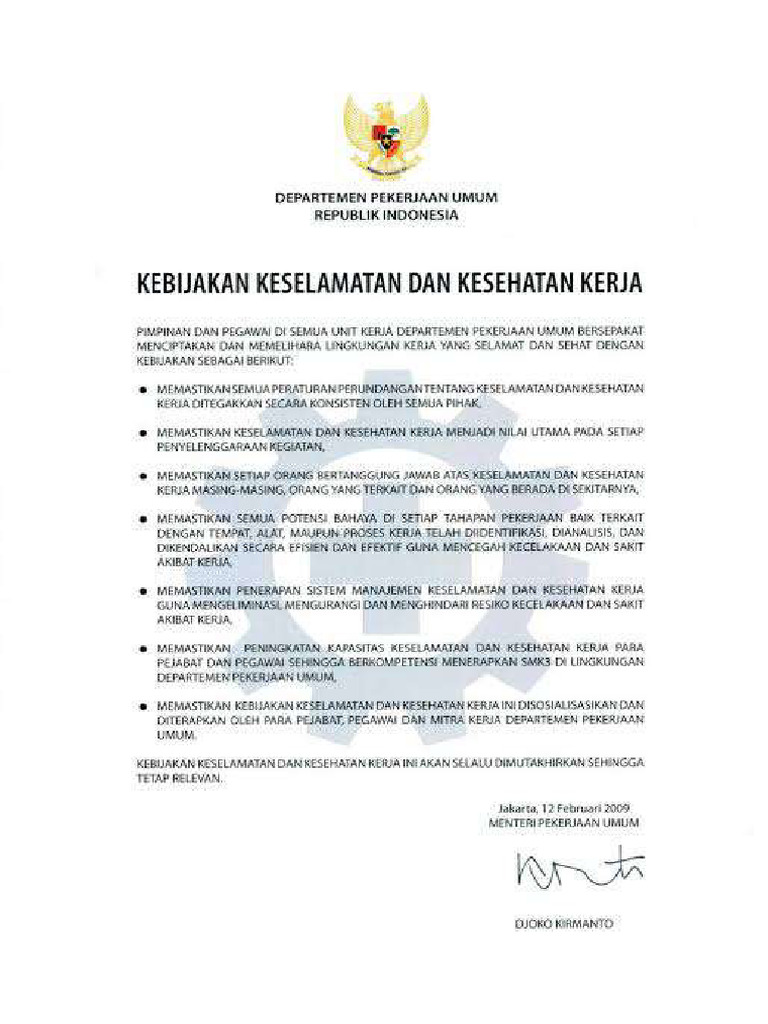 Kebijakan k3 | PDF