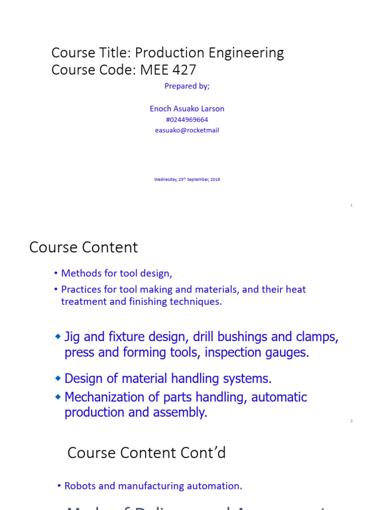 Lecture Notes on Production Engineering PPT[1] | PDF | Strength Of ...