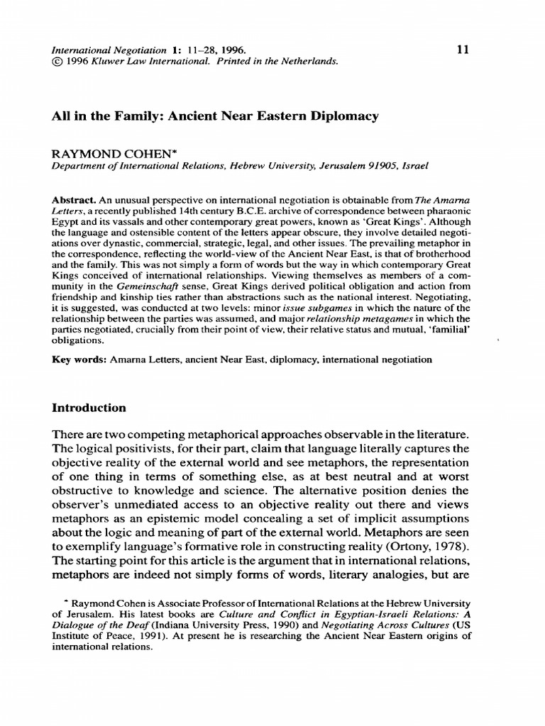 Cohen, Raymond, All in The Family | PDF