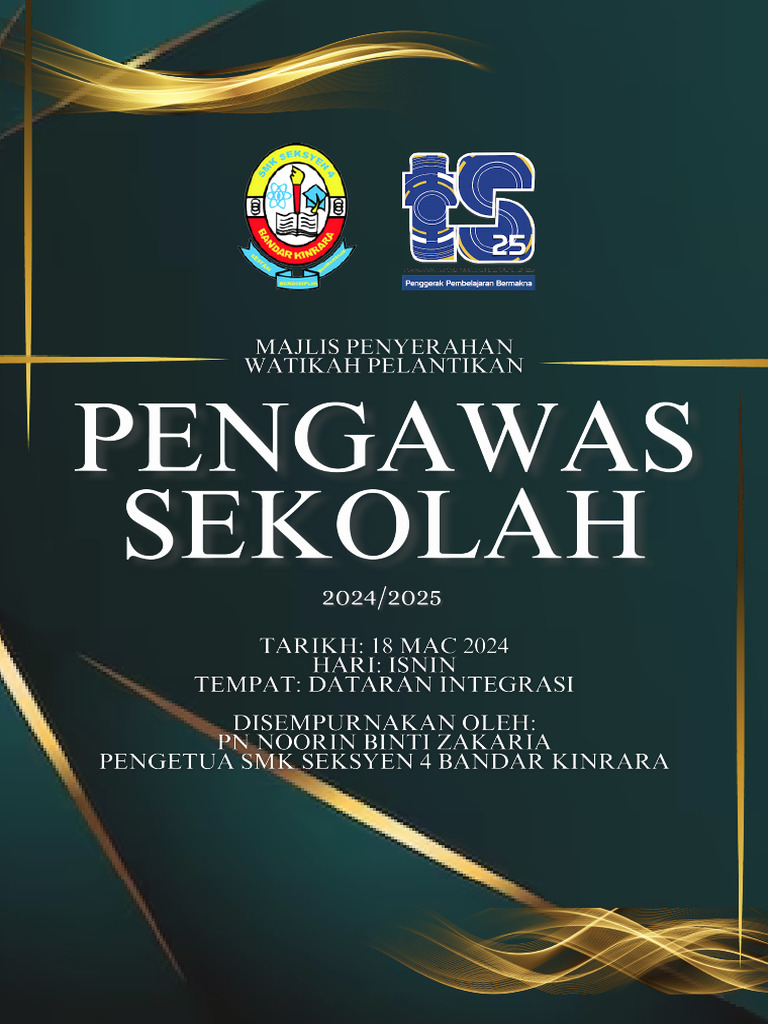 Buku Program Majlis Penyerahan Watikah Pelantikan Pengawas SMKS4BK 24 | PDF Buku Program Majlis Penyerahan Watikah Pelantikan Pengawas SMKS4BK 24 | PDF