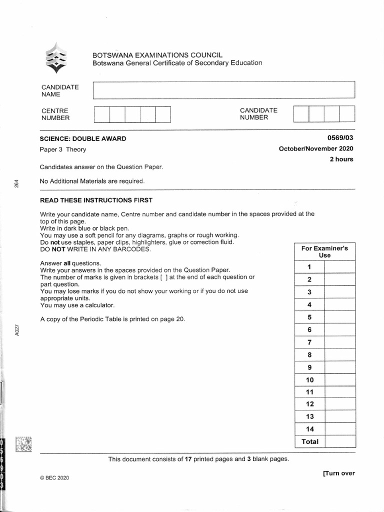 Bgcse Sda Paper 3 2020 | PDF