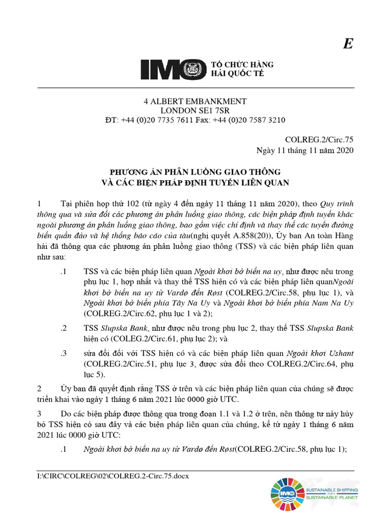 COLREG.2-Circ.75 - Traffic Separation Schemes and Associated Routeing ...