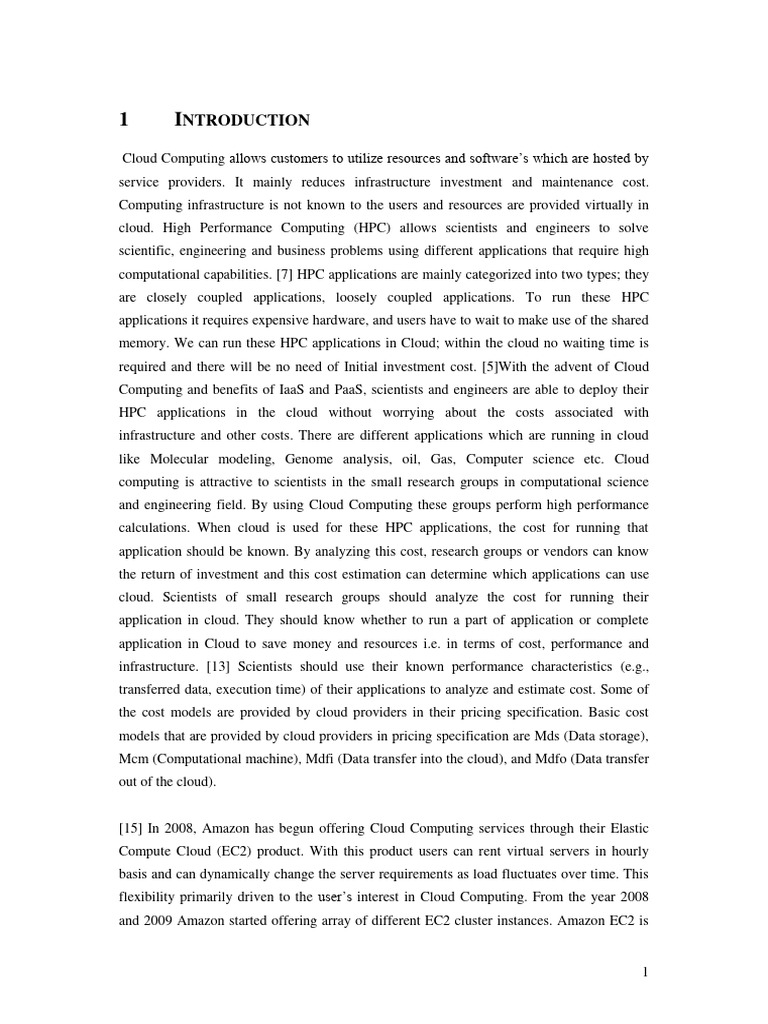 Systematic Literature Review and Survey On High Performance Computing in Cloud INTRODUCTION ...