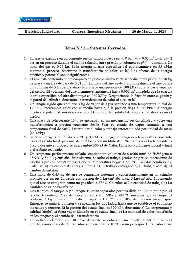 Guía - Práctica - Unidad2a Termo | PDF | Calor | Presión