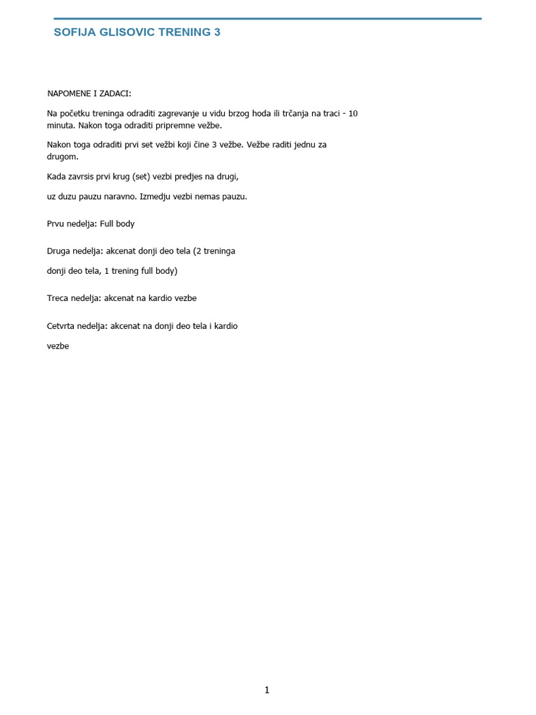 Sofija Trening 3 | PDF