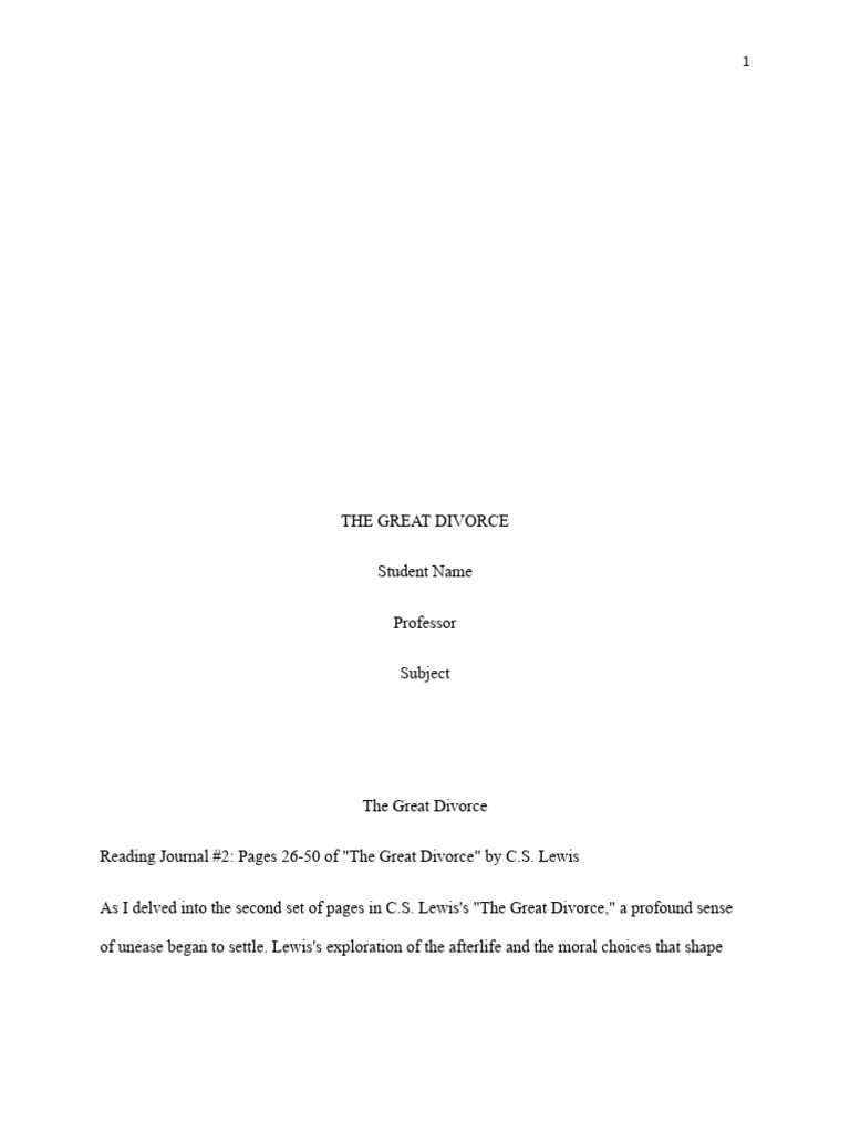 The Great Divorce | PDF | Philosophy | Religion & Spirituality