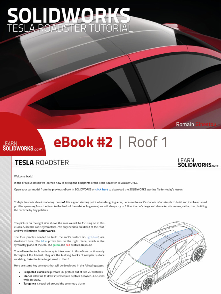 Tesla Roof Modeling in SOLIDWORKS | PDF | Extrusion | Spline (Mathematics)
