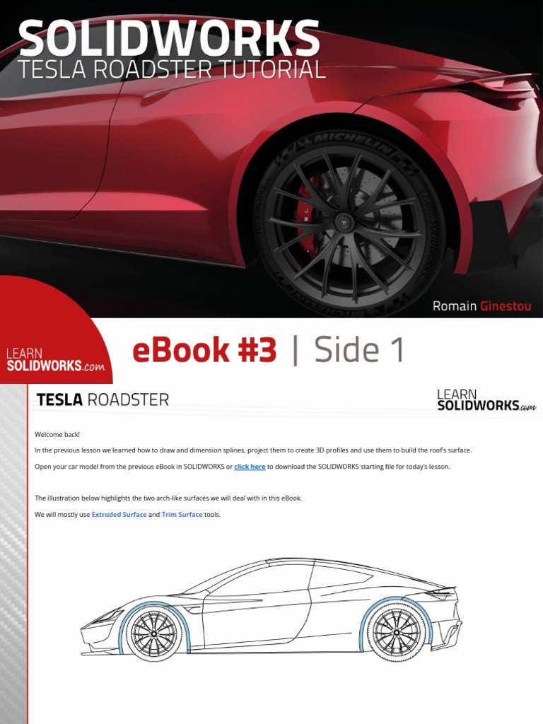Tesla Roadster Surface Modeling Guide | PDF | Curvature | Curve