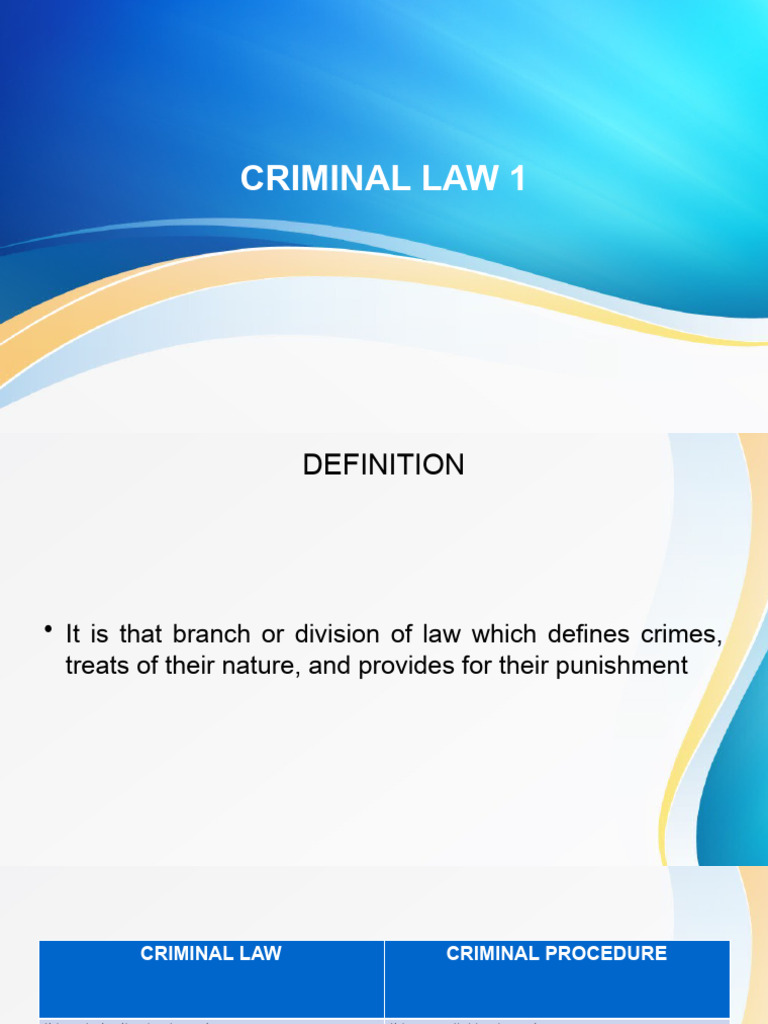 Criminal Law 1 | PDF | Criminal Law | Crimes