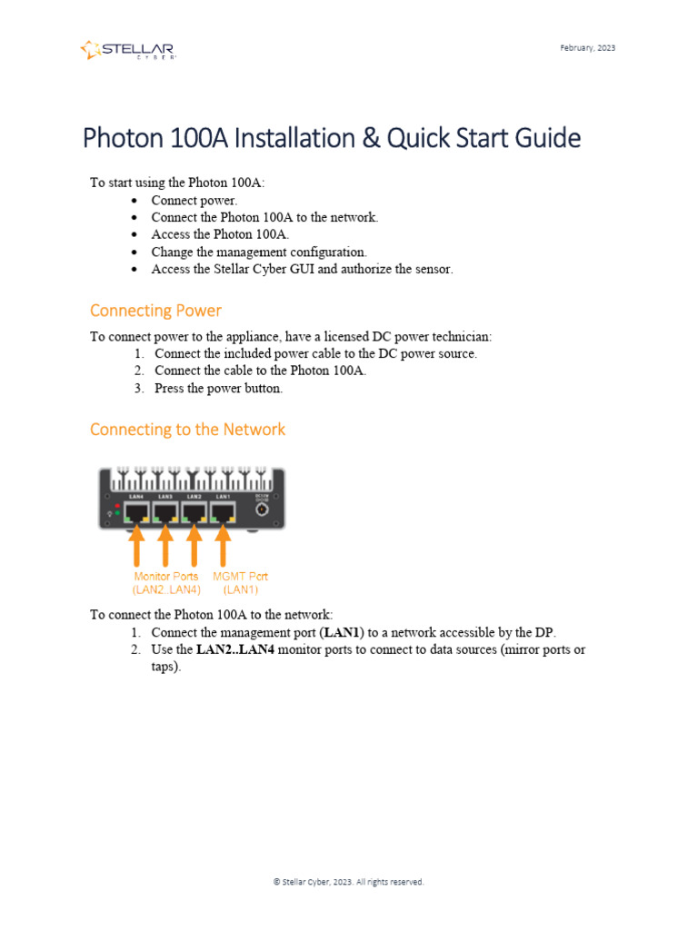 Photon-100-Installation-Quick Start | PDF | Ip Address | Domain Name System