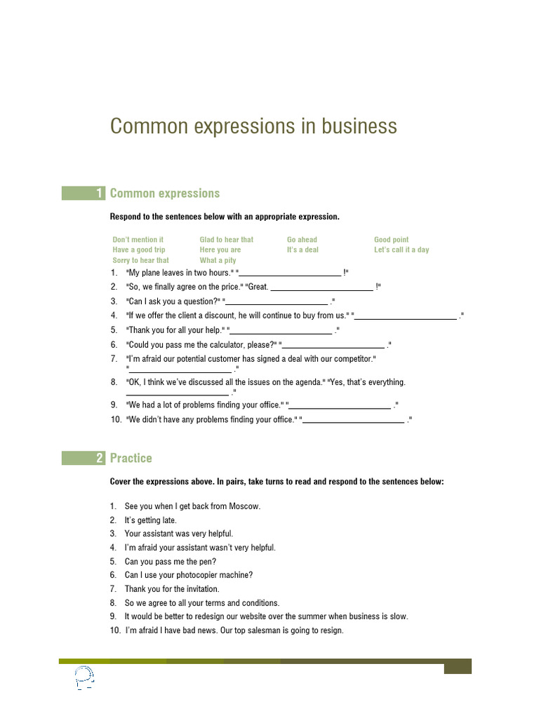 Common Expressions in Business | PDF