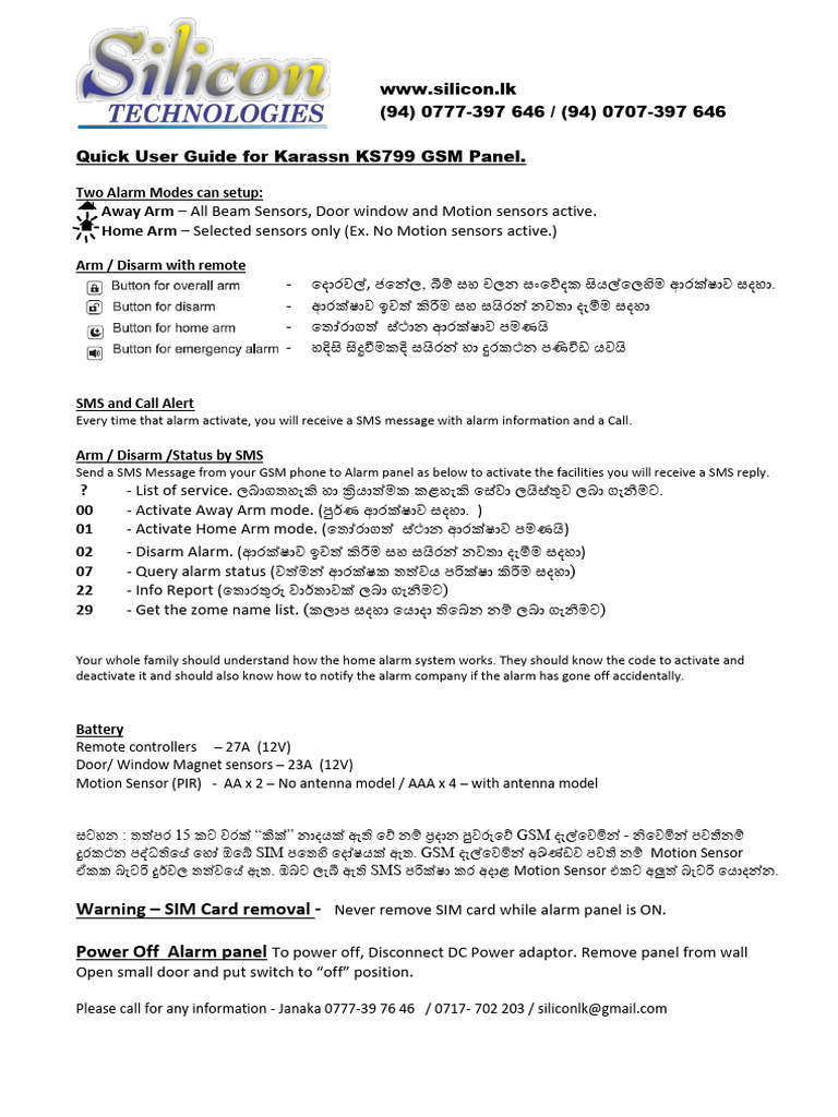 Silicon Technologies Karassn Quick User Guide KS-799 | PDF