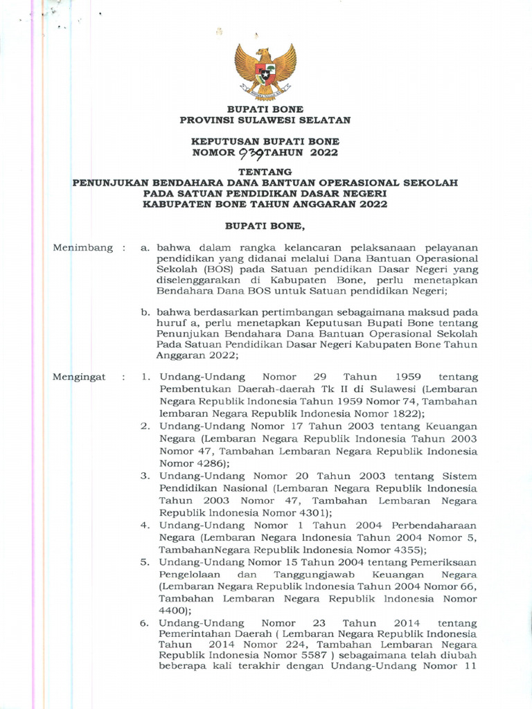 Sk Bendahara Bos 2022 | PDF