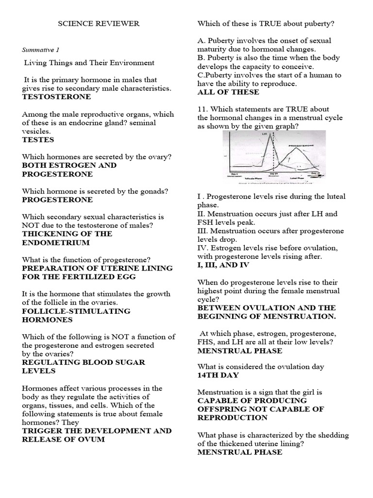 SCIENCE REVIEWER 3rd | PDF | Menstrual Cycle | Nucleic Acid Sequence