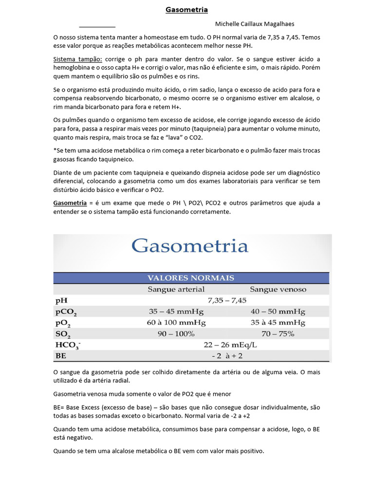 Gasometria | PDF | Bicarbonato | Doença de obstrução pulmonar crônica