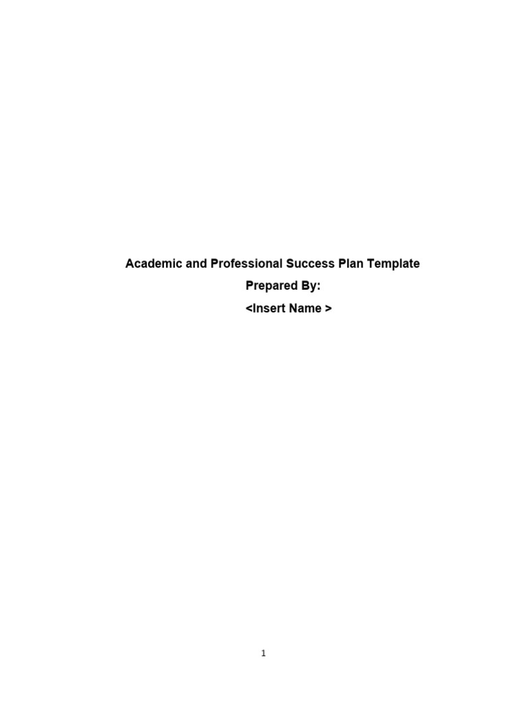 Academic and Professional Success Plan Template | PDF | Nursing | Mental Health