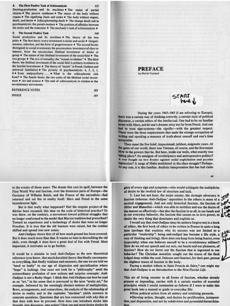 FOUCAULT, Michel. Preface of Anti-Oedipus | PDF