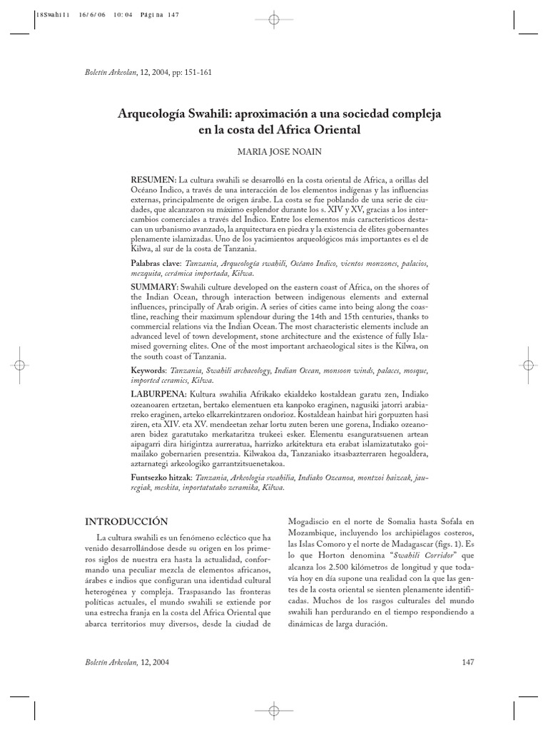 06 NOAIM, María José. Corredor Swahili | PDF | Viajes y turismo | Historia