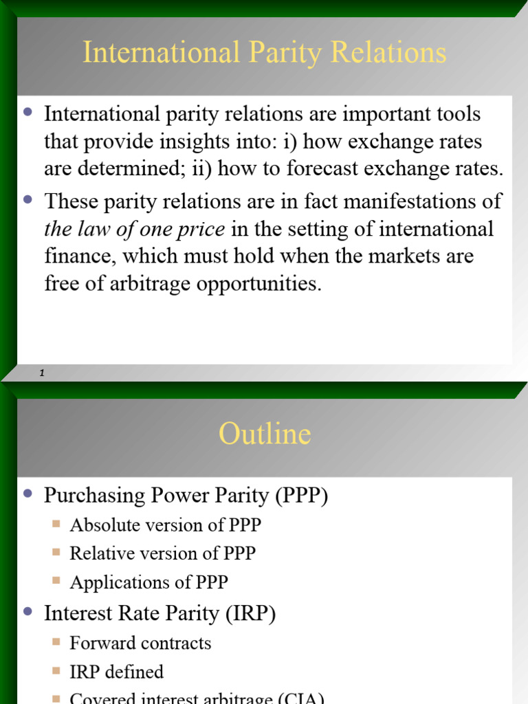 Understanding International Parity Relations | PDF | Purchasing Power ...