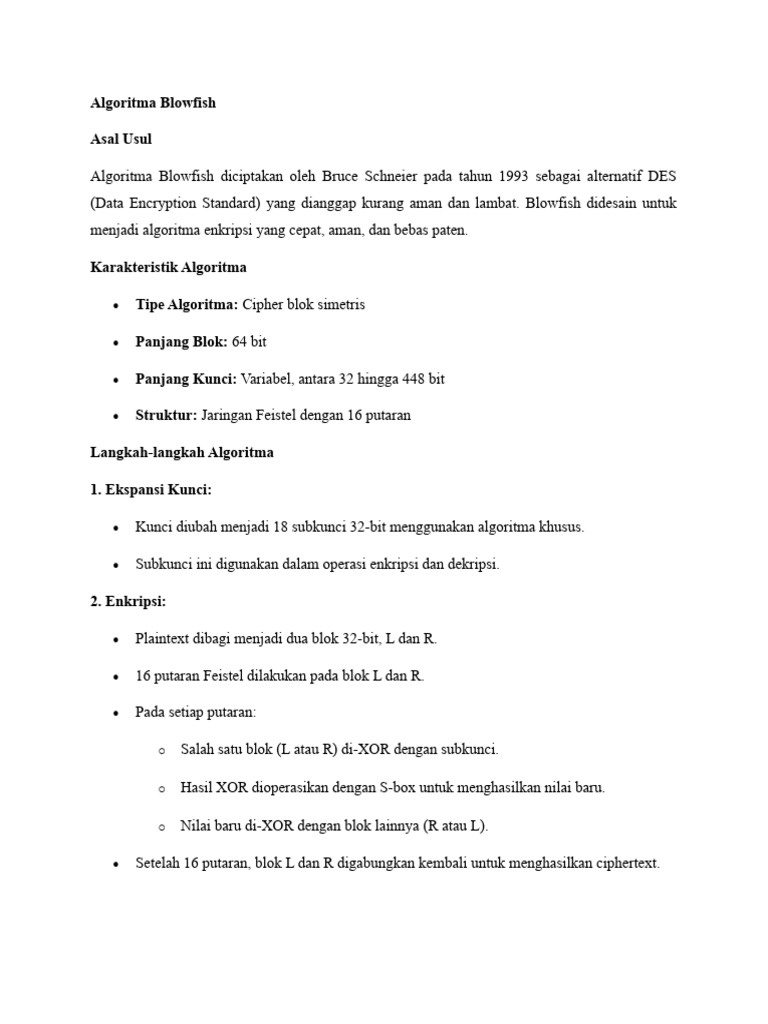 Algoritma Blowfish | PDF | Metode & Bahan Ajar | Komputer