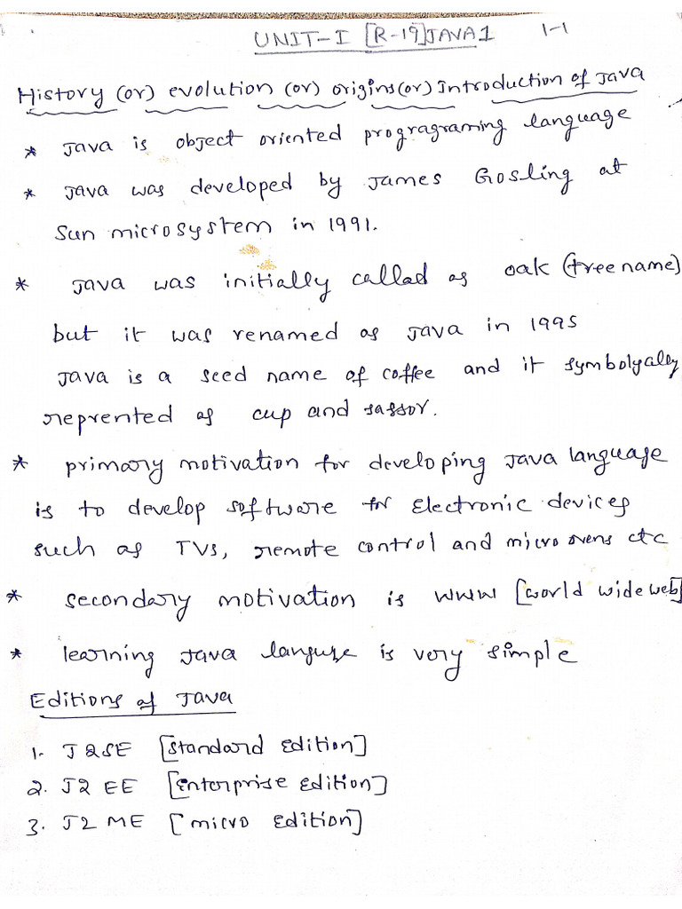 Java Unit 1 @59 | PDF