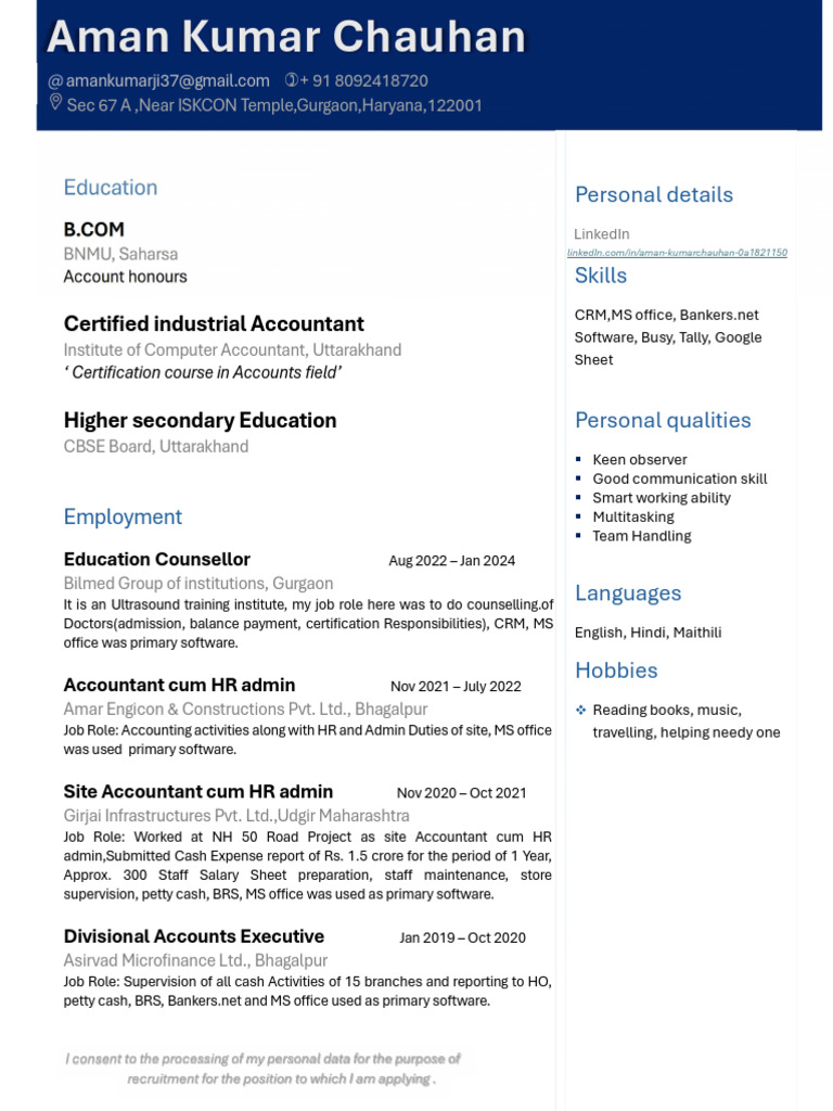 Aman KR Chauhan Resume | PDF | Business