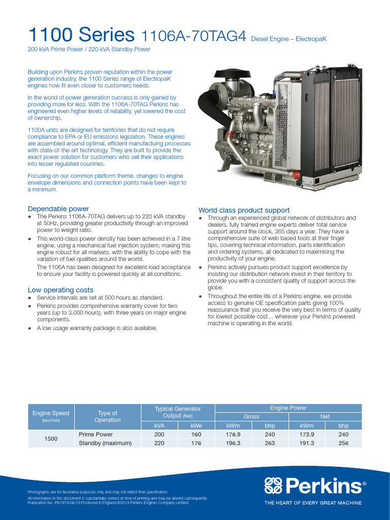 1100 Series: 1106A-70TAG4 | PDF | Engines | Diesel Engine