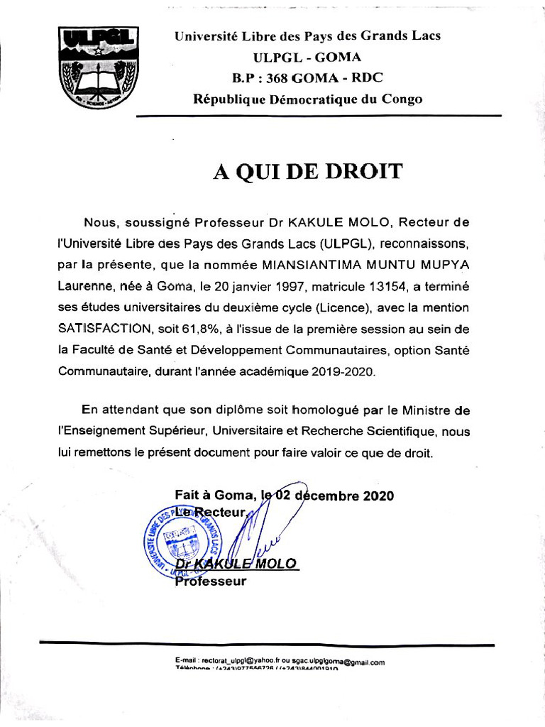 A Qui de Droit Licence | PDF