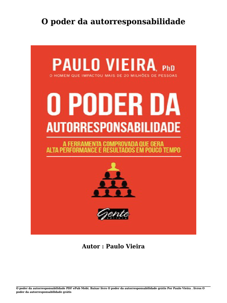 Baixar Livro O Poder Da Autorresponsabilidade Grátis Por Paulo Vieira ...