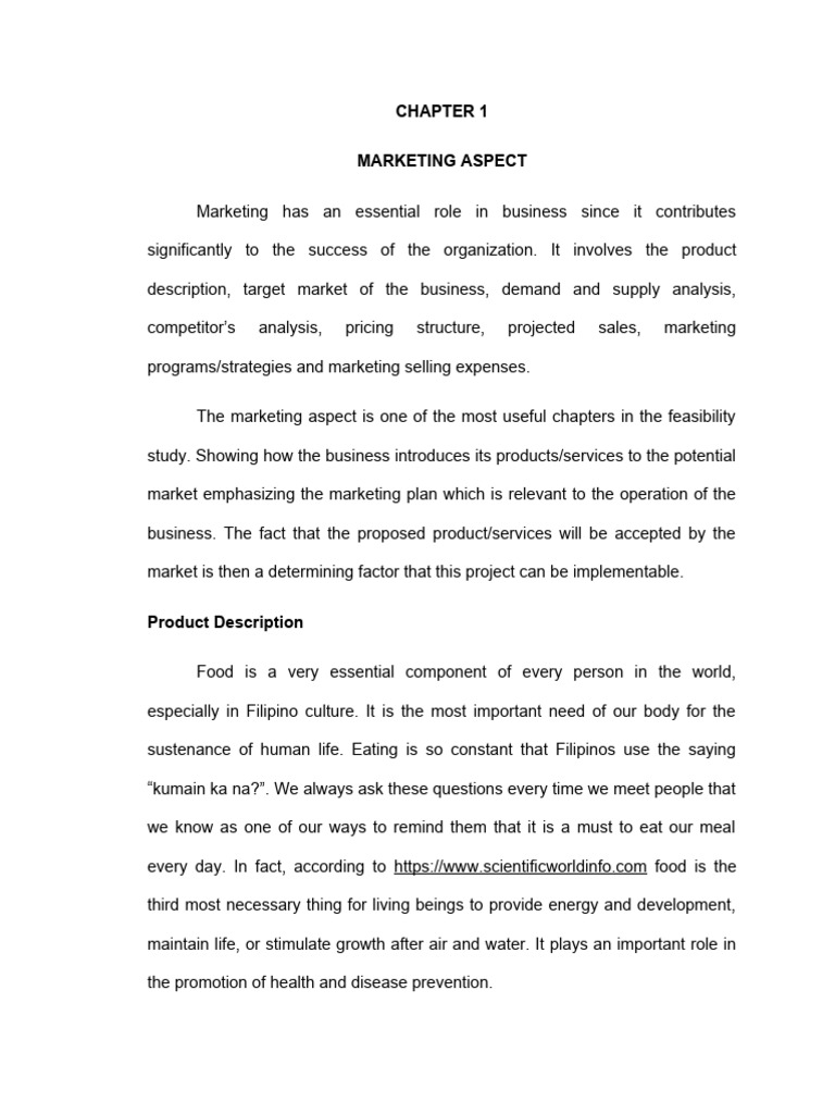 FS Chapter 1 Marketing Aspect (Monthly) | PDF