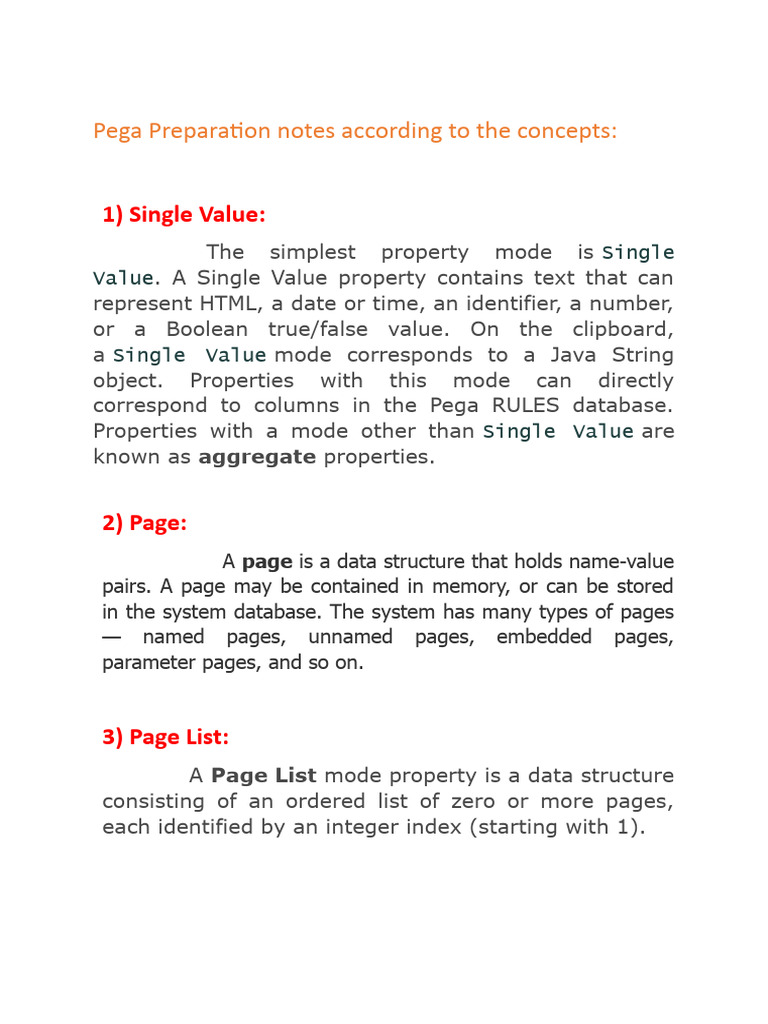 Pega Prepation Notes According To The Concepts | PDF | Page Layout ...