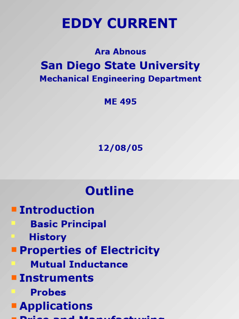 EDDY - CURRENT Current | PDF | Electromagnetic Induction | Inductor