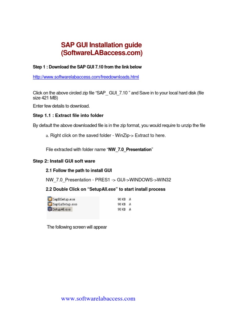 SAP GUI Installation Guide: Step 1: Download The SAP GUI 7.10 From The ...