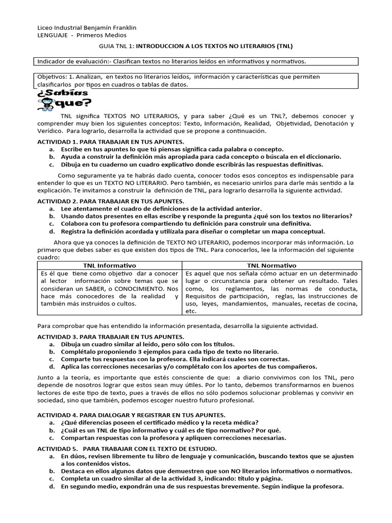 Guia Comun 1 - INTRODUCCION A TNL | PDF | Información