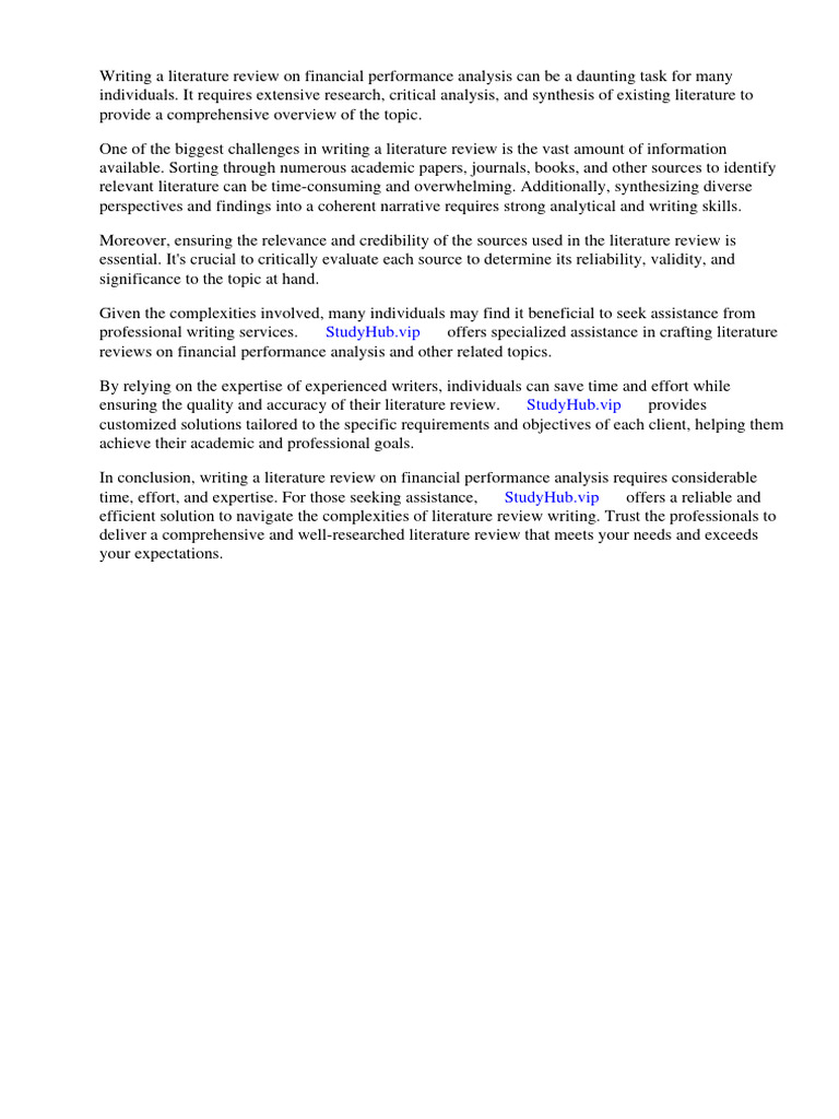 Literature Review Financial Performance Analysis | PDF | Inventory ... Literature Review Financial Performance Analysis | PDF | Inventory ...