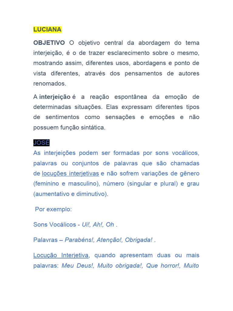 Guia de Interjeições e Seus Usos | PDF | Emoções | Linguística