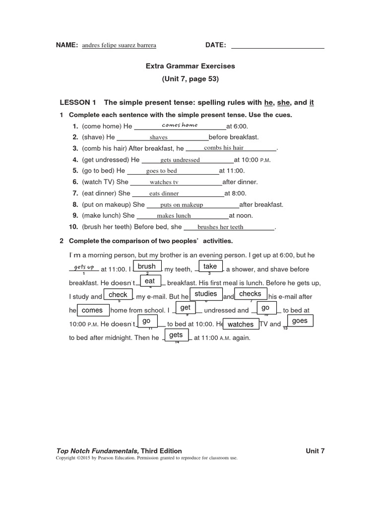 ADVERBSnOFnFREQUENCYnEXTRAnGRAMMARnEXERCISES AFSB | PDF