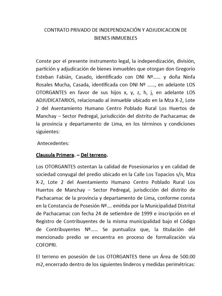 Independizacion, División y Partición Hno Gregorio Esteban | PDF | Lima ...