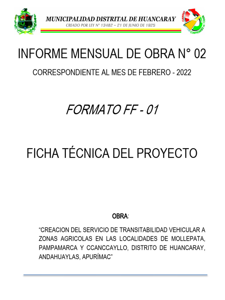 Informe Obra Febrero 2022 | PDF