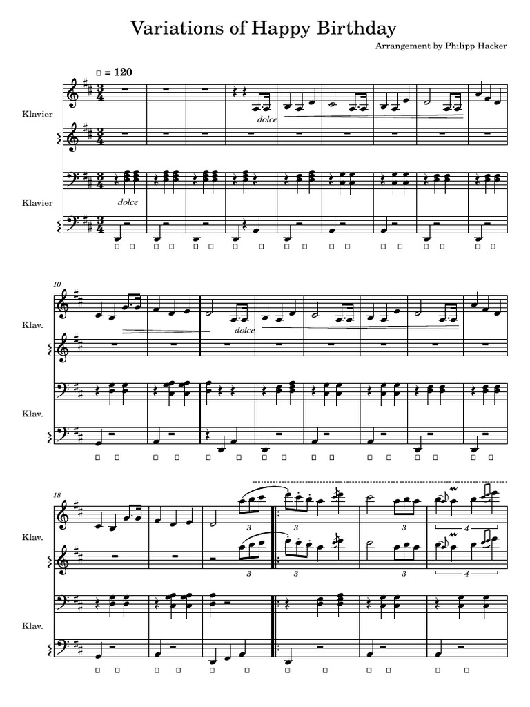 Pianists' Birthday Variations | PDF